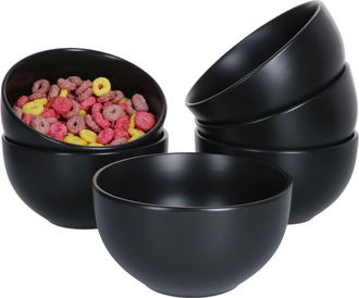 MamboCat Kattegat 6er Set Müslischalen I 500 ml I 6 Personen I Schwarz matt I Ø 14,5 cm I Schälchen, Bowl I Schüssel für Müsli, Salat, Dessert & Co. I Steingut