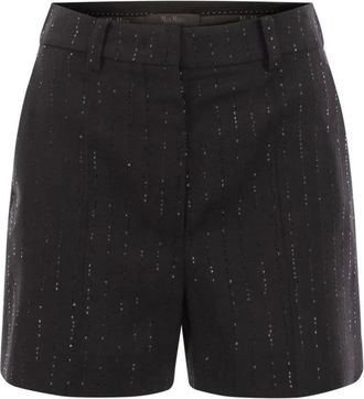 Max Mara Femme, Shorts, Noir, Taille: 34 FR Sequin Stripe Tailored Shorts