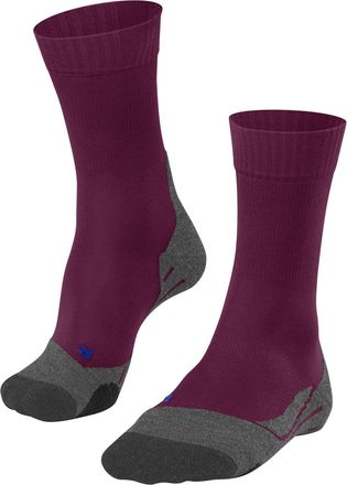 Falke Damen Wandersocken TK2 Explore Cool W SO Lyocell Funktionsmaterial antiblasen dick 1 Paar, Rot (Grape Wine 8213), 35-36