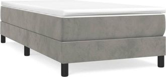 vidaXL Bettgestell ohne Matratze Hellgrau 90x190 cm Samt Vidaxl