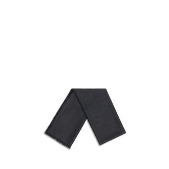 Gucci Womens Black Wool Oves Aries Scarf