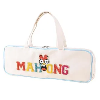 Generic Sac de transport en toile de grande capacit&eacute; avec fermeture &eacute;clair Mahjong pour entreprise, studio, maison, voyage, adultes et adolescents, blanc, 400