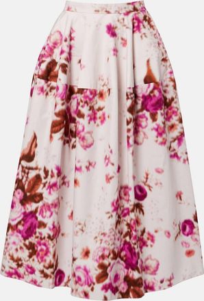 Erdem Jupe midi en coton &agrave; imprim&eacute; floral