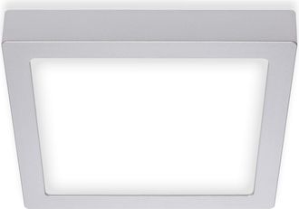 Briloner Briloner Leuchten - LED Aufbauleuchte, Deckenlampe, Deckenleuchte 16,5 Watt, 1.600 Lumen, 4.000 Kelvin, Quadratisch, Chrom-Matt, 225x225x32mm (LxBxH)