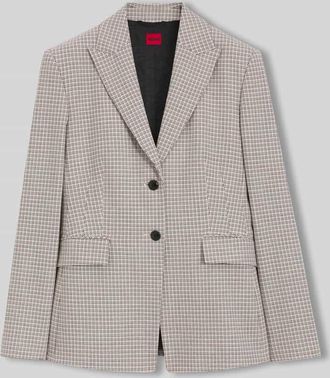 HUGO BOSS Regular Fit Longblazer aus Baumwoll-Mix mit Pattentaschen