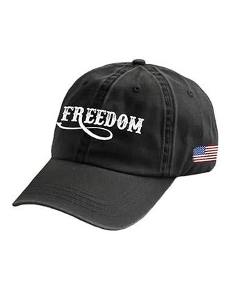 Generic Casquette de baseball unisexe r&eacute;tro avec imprim&eacute; Charlie Kirk drapeau am&eacute;ricain Freedom Hat patriotique, Noir, M