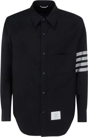 Thom Browne Hemd aus Wolle und Baumwolle - - Shirts - Herren - Blau - S