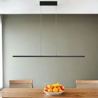 Licht-Erlebnisse LED Pendelleuchte Metall B: 120 cm H: max. 160 cm verstellbar 4000 K 1300 lm Modern Schwarz Hängelampe Esstisch Esszimmer Wohnzimmer