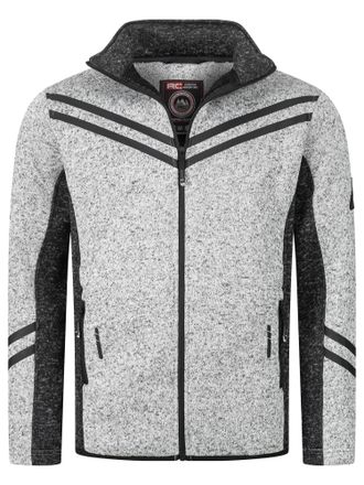 Rock Creek Herren Fleece Jacke Outdoor Wanderjacke Pullover Full Zip Hoodie Herrenjacke Fleecejacke Winterjacke Strickjacke Strickfleecejacke H-373 Grau 2XL