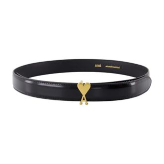 Ami Femme, Accessoires, Noir, Taille: 75 CM Ceinture en Cuir Noir Adc 25