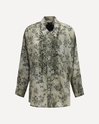 R13 V-neck ruffle Shirt Female XS