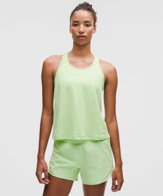 lululemon Swiftly Tanktop mit Mesh hinten f&uuml;r Frauen - Gr&ouml;&szlig;e 12 in Lemongrass
