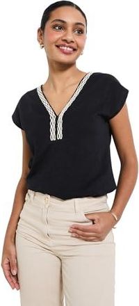 Grain de Malice T-Shirt col Tunisien Femme - Noir - Taille XXL