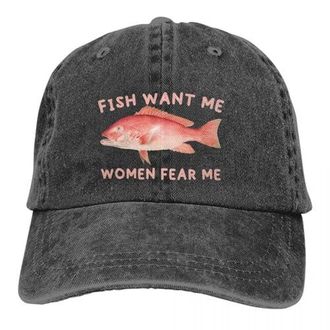 Generic Casquette de baseball Fish Want Me Women Fear Me Classic Baseball Cap Hommes Femmes Visi&egrave;re Protection Snapback Animal Casquettes Cadeau