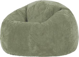 Icon Brand Kingston Sitzsack Cord, Salbeigr&uuml;n, Sitzsack Erwachsene mit F&uuml;llung, Bean Bag, Cord Sessel, Lounge Sessel, Lounge Stuhl, Schlafzimmer, Wohnzimmer, Woh