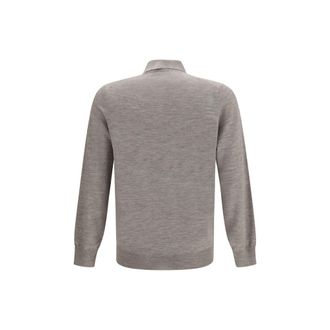 Brunello Cucinelli Cashmere-Wool Blend Polo - Gray