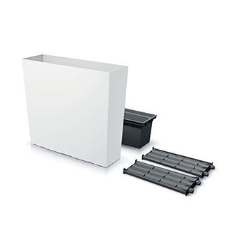 Prosperplast Urbi Case Tour DUC800T-S449 Jardini&egrave;re haute avec pot int&eacute;rieur, pour int&eacute;rieur et ext&eacute;rieur en plastique 770x686 Blanc