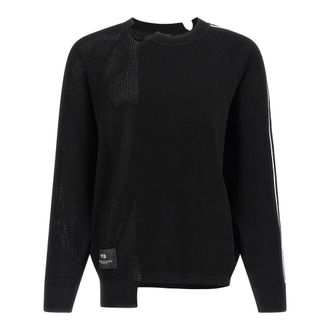 Yohji Yamamoto Homme, Sweatshirts et sweats &agrave; capuche, Noir, Taille: M Pull Tricot Logo