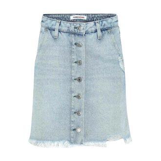 Tommy Hilfiger Jeansrock in Midi-L&auml;nge mit Knopfleiste - - Skirts - Damen - Blau - W25