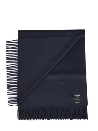 Ermenegildo Zegna Mens Scarf Oasi Cashmere Navy Blue Scarfs