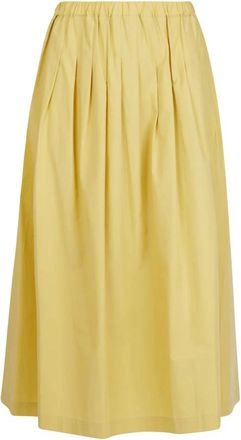 ottod'Ame Femme, Jupes, Jaune, Taille: 34 FR Jupe Midi en Coton