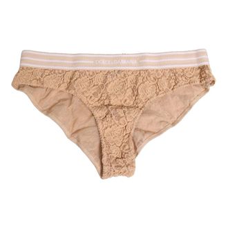 Dolce & Gabbana Femme, Sous-v&ecirc;tements, Beige, Taille: 42 FR Culotte taille haute