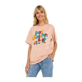 One Teaspoon Rosa Oversized T-Shirt mit Druck - - Tops - Damen - Rosa - XS