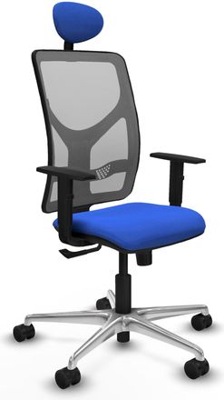 Piqueras y Crespo B&uuml;rostuhl mit R&uuml;ckenlehne und 1D-Armlehnen, h&ouml;henverstellbare Lendenwirbelst&uuml;tze und festes Kopfteil, ausgestattet mit 3 Positionen und Schneidschaum,