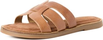 Marco Tozzi Damen Pantoletten aus Leder Bequem, Braun (Cognac), 40 EU