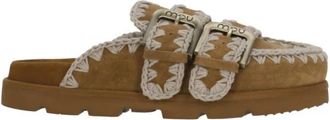 Mou Femme, Chaussures, Brun, Taille: 36 EU Low Bio Sabot Two Buckles