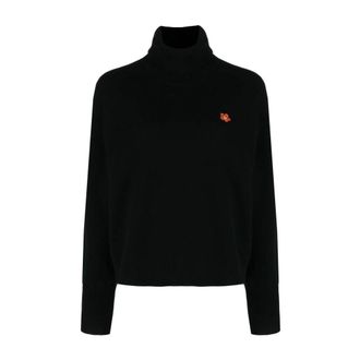 Kenzo Boke Flower Crest Wollpullover - - Knitwear - Damen - Schwarzk - XS