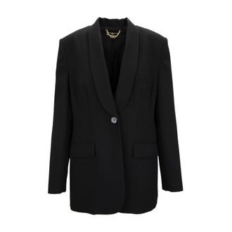 Elisabetta Franchi Deep V-Ausschnitt Blazer mit Kn&ouml;pfen - - Jackets - Damen - Schwarzk - XL