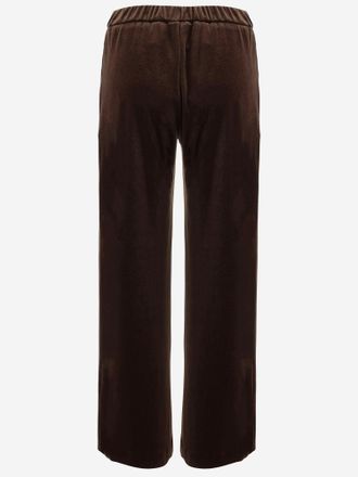 F.it Womens Stretch Velvet Pants Brown Polyester Trousers