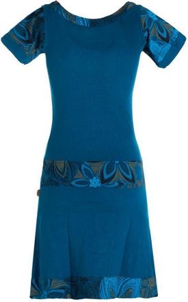 vishes Sommerkleid Damen Sommerkleid Kurzarm Mini-Kleid Tunika-Kleid T-Shirtkleid Boho, Goa, Retro Style