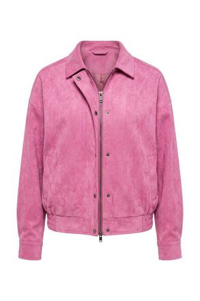 STUDIO UNTOLD Sommerjacke Fake-Velourslederjacke Oversize Shape Zipper