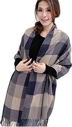 Heekpek Grande Taille Femme Homme Echarpe Hiver Chaud en Cachemire Imitation Carreaux Doux &eacute;charpe &eacute;pais Pull Ch&acirc;le Mode &eacute;charpe Fra&icirc;che Cadeau Unisexe Cadeau
