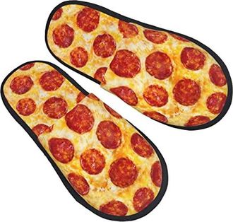 Generic Pantoufle Maison Texture De La Pizza Pepperoni Chaussons Maison Confortable Hiver Pantoufles Antid&eacute;rapantes Chaudes Pantoufles Pour Chambre Voyages Ca
