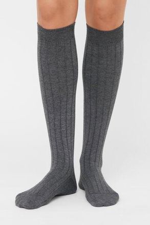 Calzedonia Lange Socken Mit Rippmuster Grau