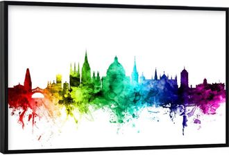 artboxONE Poster mit schwarzem Rahmen 45x30 cm Städte Oxford England Skyline 2 - Bild City England England Poster