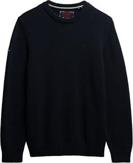 Superdry Preppy Cotton Jumper Pullover Sweater, Navy, M Mens