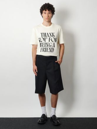 Ami Mens Virgin Wool Shorts Black