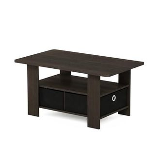 Furinno Table Basse avec Bacs, Bois, Brun, ensemble de 1, Marron Foncé/Noir, Set Of 1, Andrey