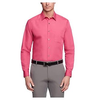 Van Heusen Dress Shirt Regular Fit Poplin Solid Chemise, Rose d&eacute;sert, 15.5 Neck / 34-35 Sleeve Homme