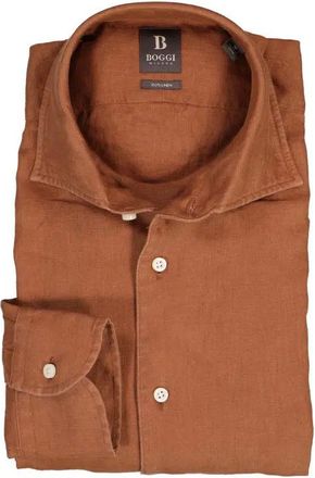 Boggi Milano Herren Hemd braun,orange, cognac