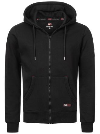 Rock Creek Herren Kapuzenpullover mit Reißverschluss Pullover Hoodie Kapuzenjacke Sweatshirt Kapuzensweatjacke Kapuzenpulli H-387 Schwarz 3XL