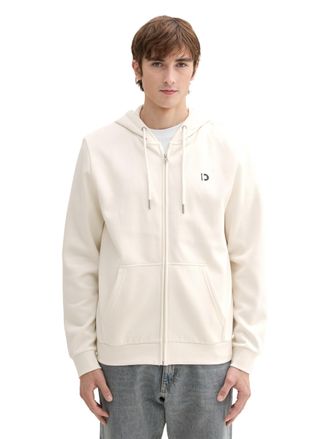 Tom Tailor Herren Basic Hoodie Sweatjacke, 12906 - Wool White, XL