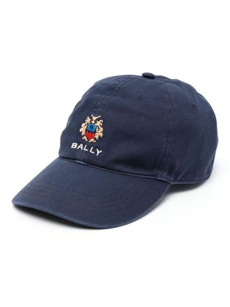 Bally casquette en coton &agrave; logo brod&eacute; - Bleu