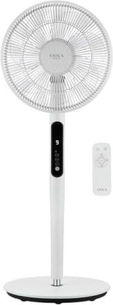 Viola Leiser Standventilator mit Fernbedienung, leistungsstarker digitaler Motor, geringer Stromverbrauch, 19 W, 7 Flügel, 9 Geschwindigkeiten, Oszillation 