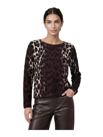Monari Langarmshirt Freizeit,Baumwolle,Animalprint,Rundhals,Langarm,Regular Fit