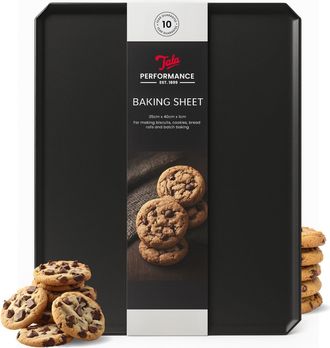 Tala Hochleistungs-Backblech aus Profi-Kohlenstoffstahl mit Premium Eclipse Antihaftbeschichtung, Ideal zum Kochen und Braten, 35,5 x 42 x 1 cm